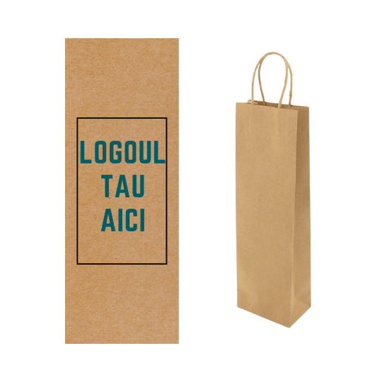 Punga Kraft Personalizata 1 Sticla De Vin – MyEbox.ro